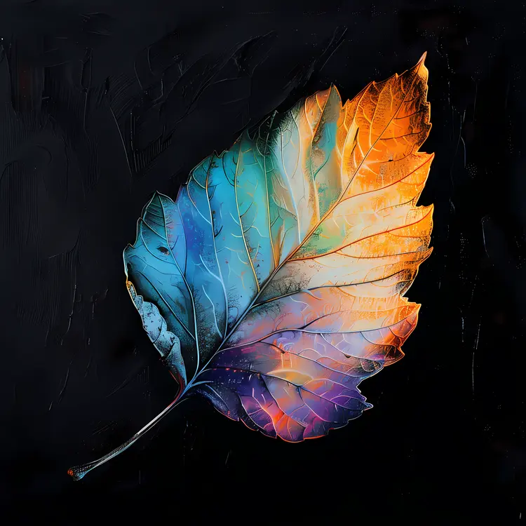 Colorful Abstract Leaf Painting