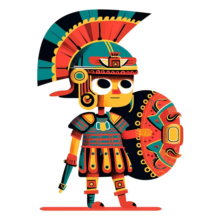 Colorful Roman Soldier Cartoon