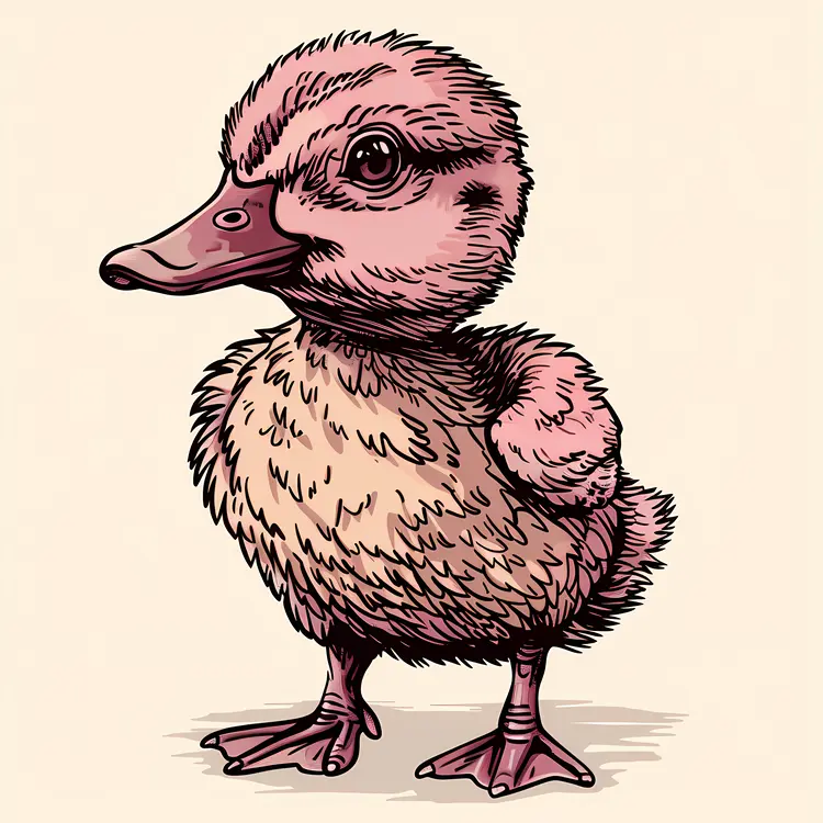 Pink Duckling Illustration