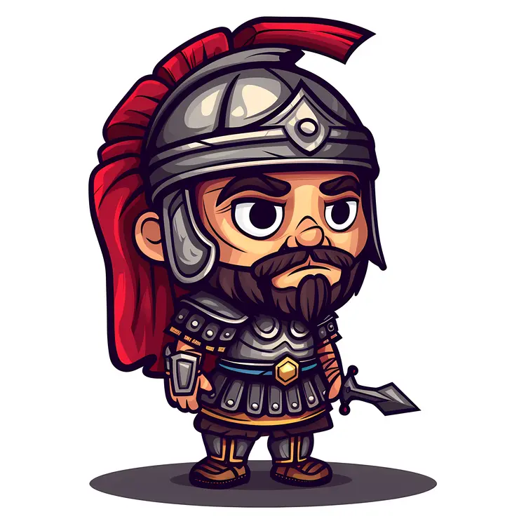 Cute Roman Soldier in Full Armor
