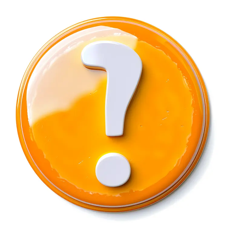 3D Orange Question Mark Button