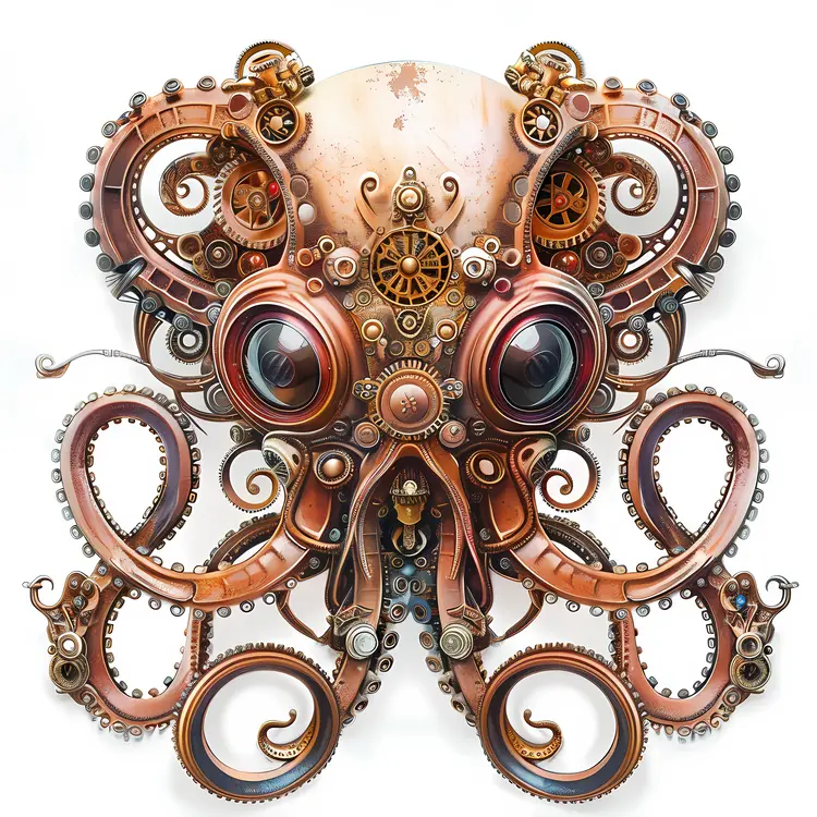 Steampunk Mechanical Octopus