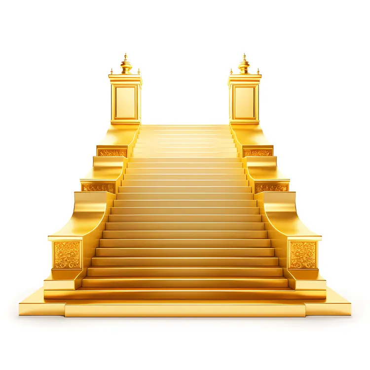 Golden Stairs with Ornate Design