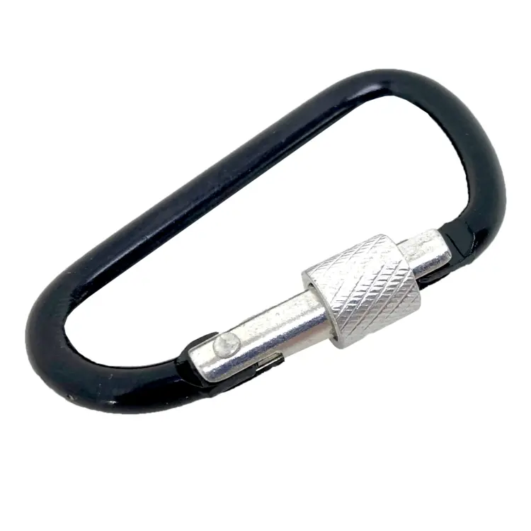 Black Carabiner with Silver Lock