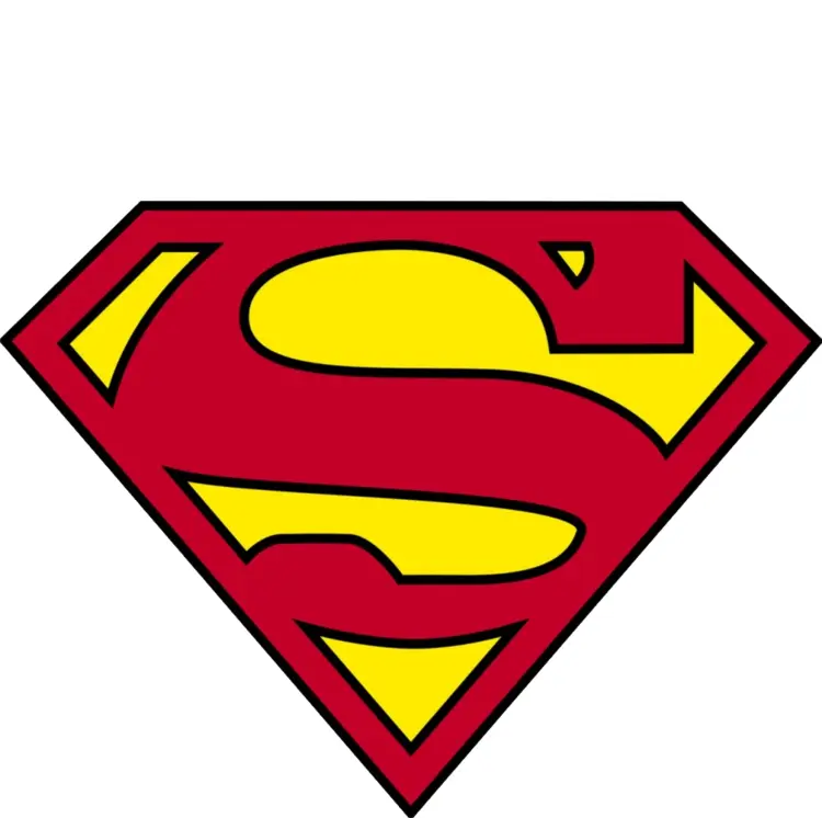 Classic Superman Logo in Red and Yellow