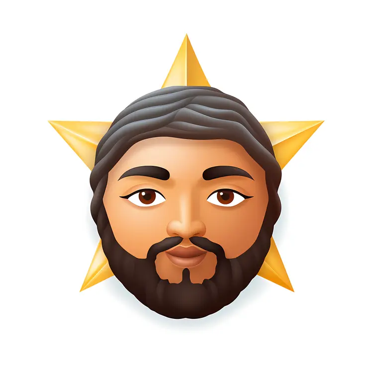 Star with Bearded Face