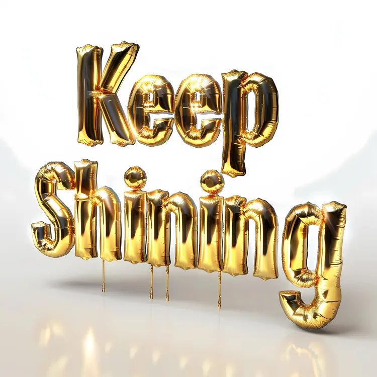 Keep Shining Gold Balloon Motivational Quote