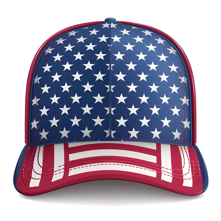 Patriotic Baseball Cap with Stars and Stripes