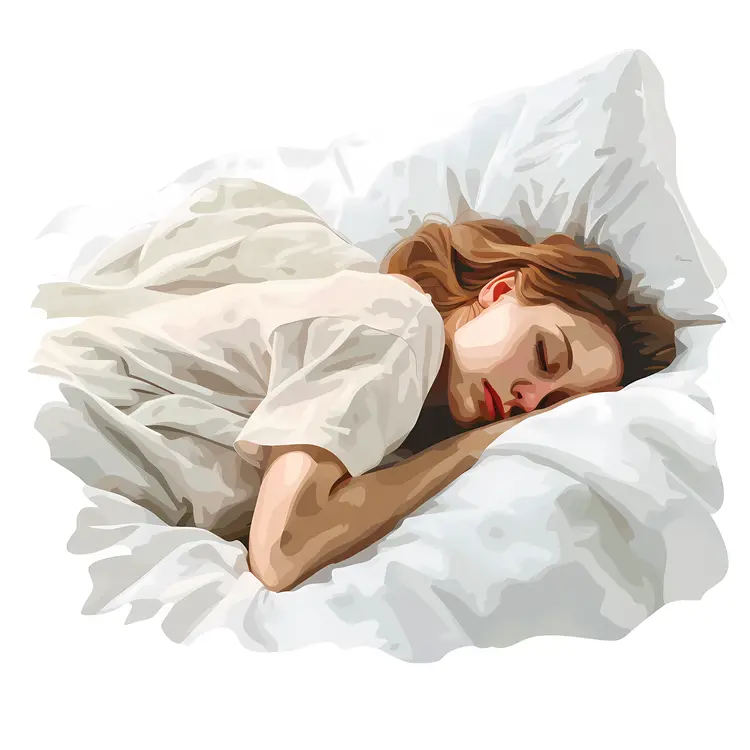 Realistic Girl Sleeping on Bed