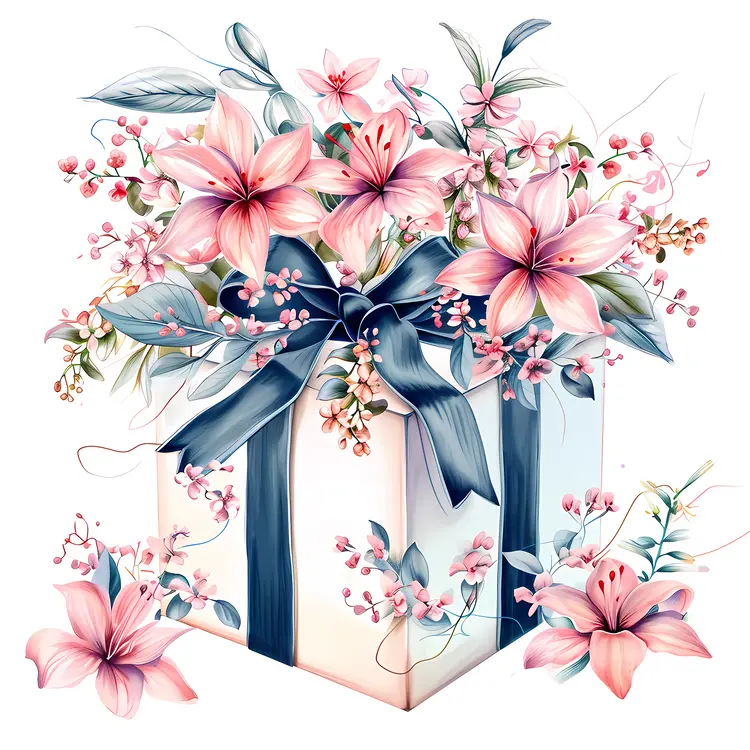 Delicate Flower Bouquet in Gift Box