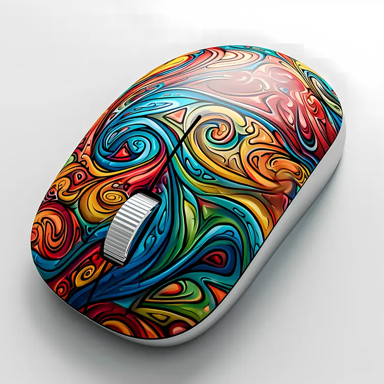 Colorful Swirl Design Computer Mouse