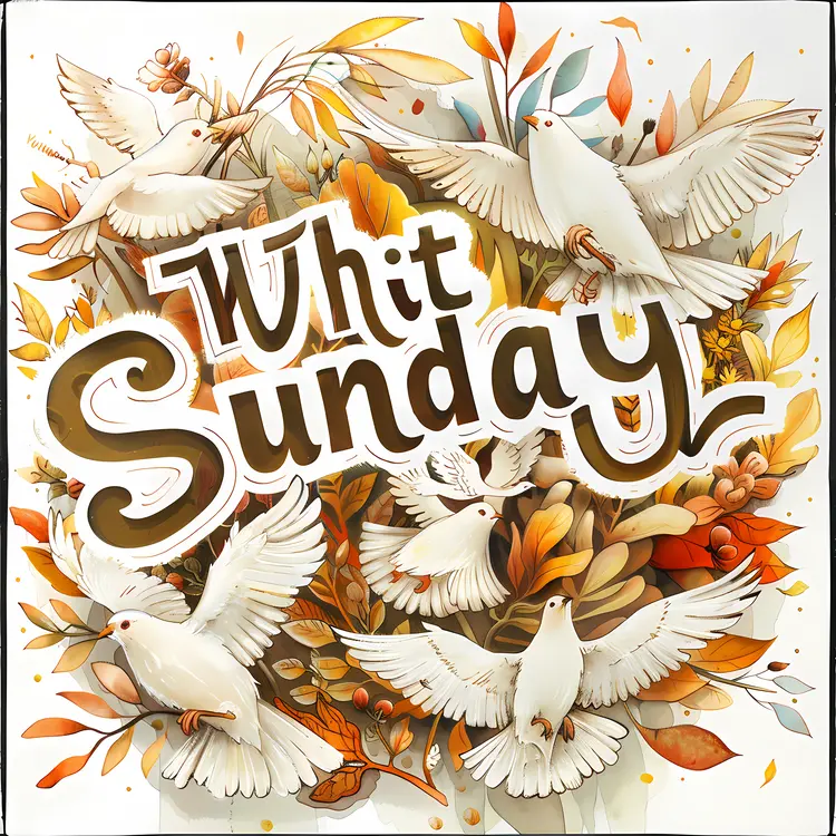 Whit Sunday with Doves and Leaves