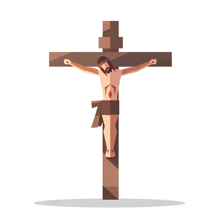 Simple Cross with Crucifix Illustration