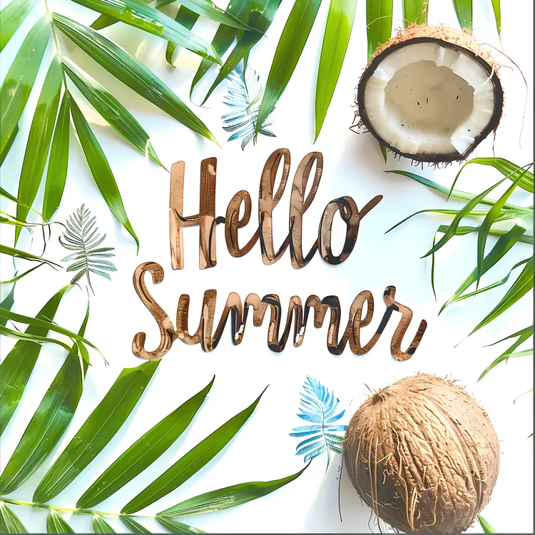 Hello Summer with Coconut and Leaves