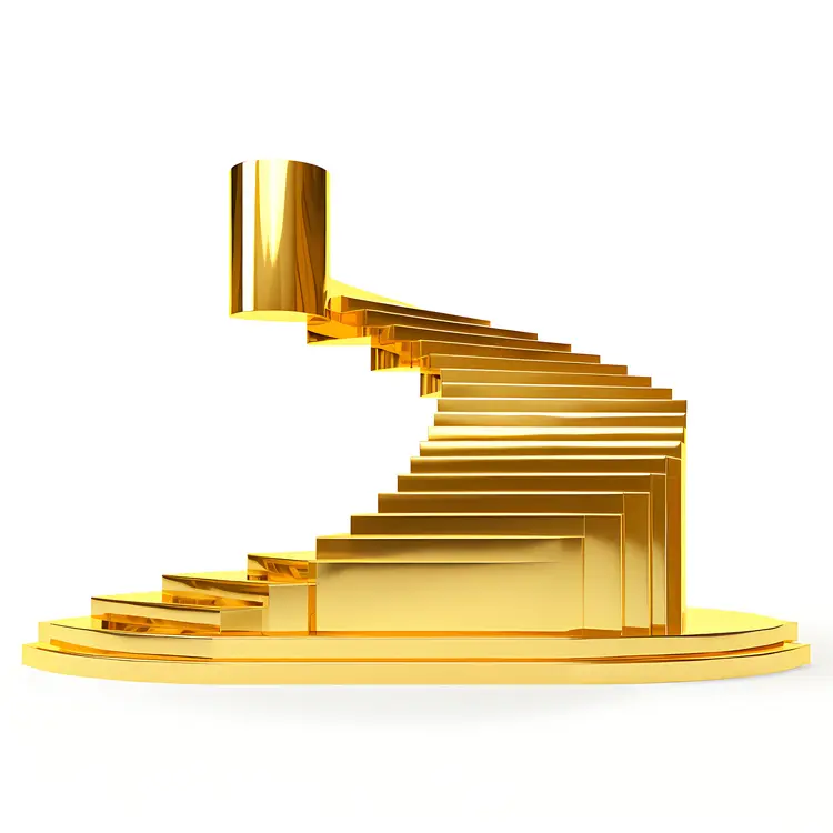 Stylish Golden Spiral Staircase