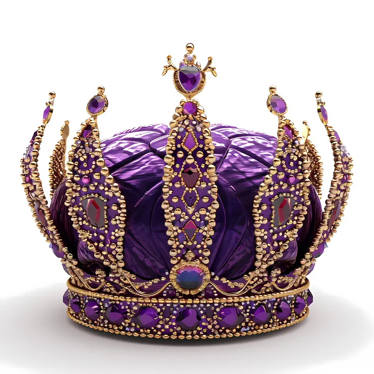 Luxurious Purple and Gold Crown with Jewels