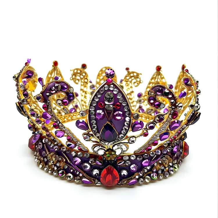 Purple and Gold Jeweled Crown