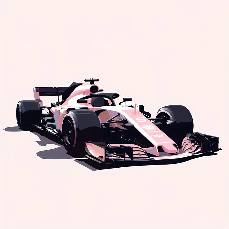 Pink Formula 1 Car Front View