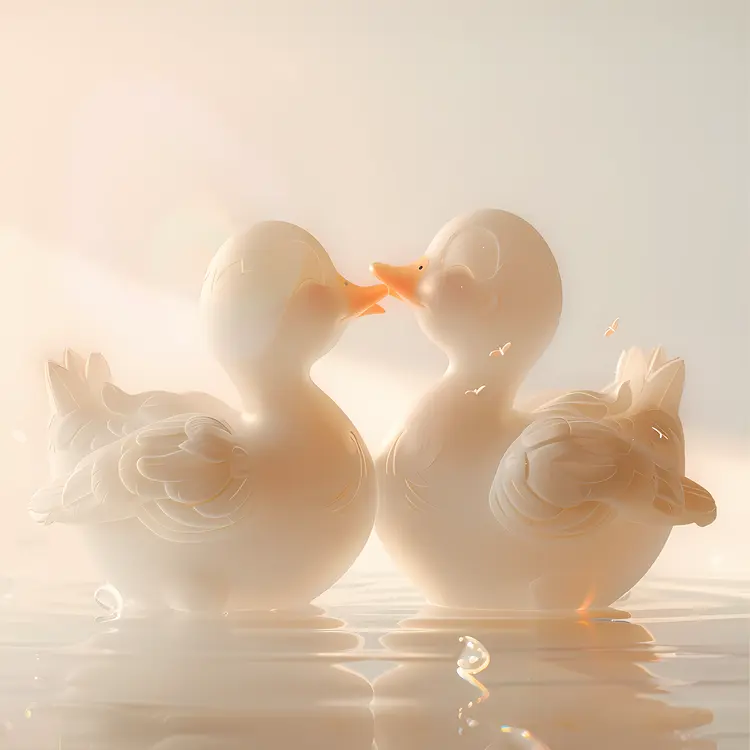 Cute Duck Figurines in Love