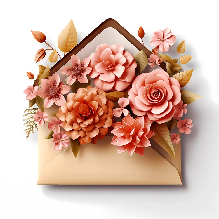 Floral Envelope with Roses and Flowers