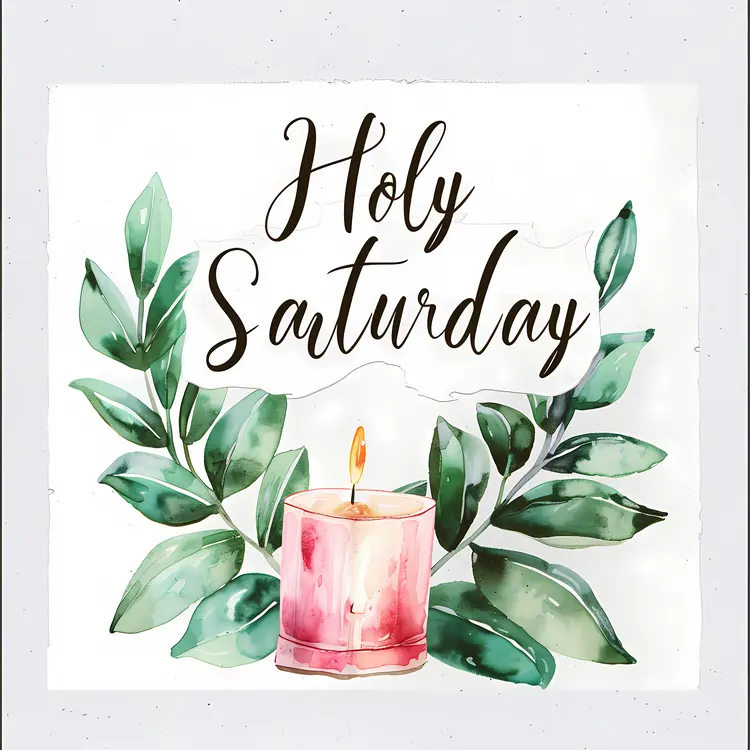 Holy Saturday Candle with Leaves