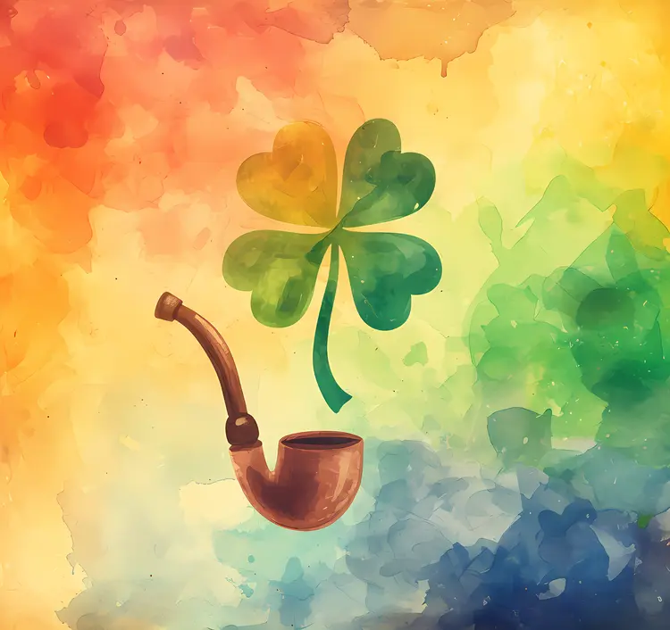 Pipe and Clover with Colorful Background