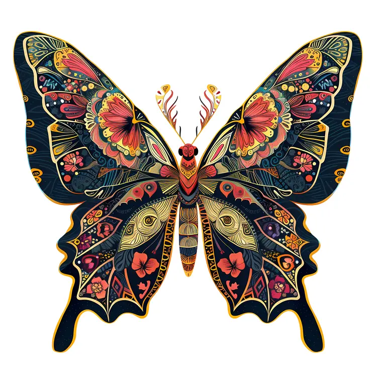 Intricate Patterned Butterfly