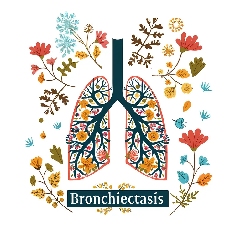 Colorful Bronchiectasis Illustration