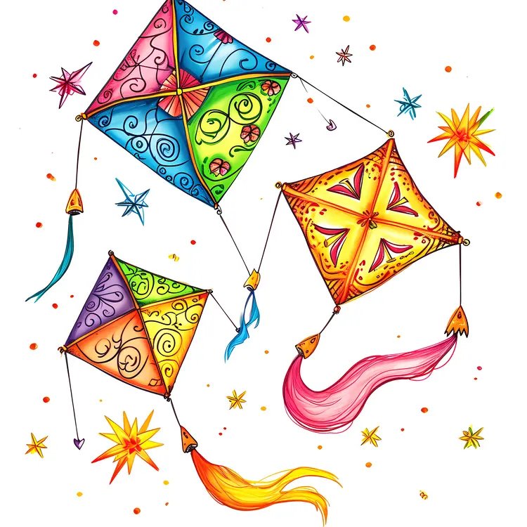 Colorful Kites in the Sky