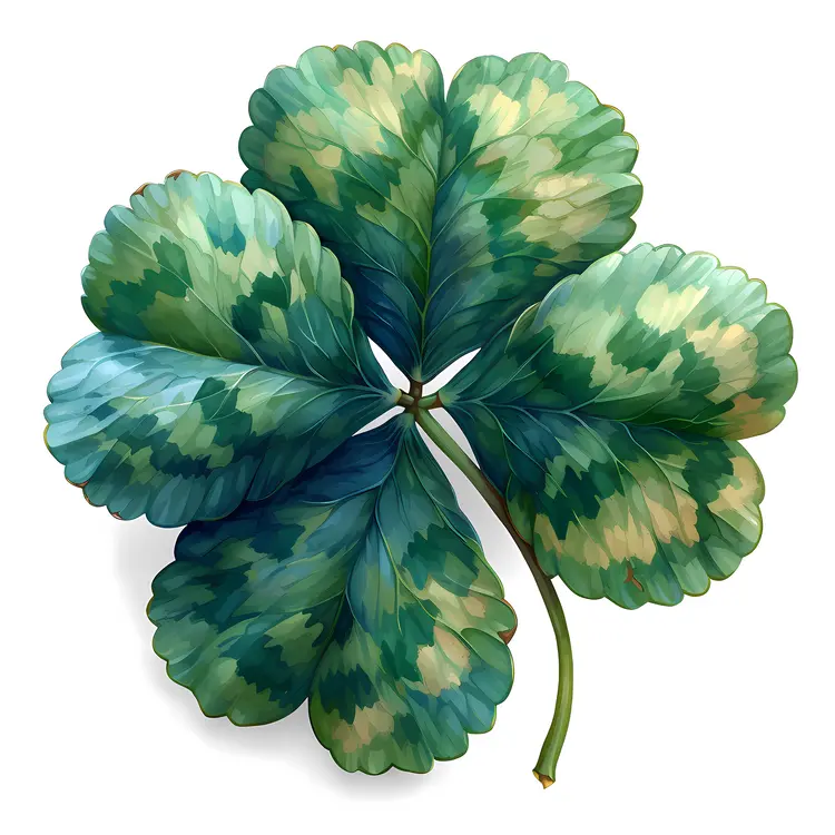 Blue-Green Four-Leaf Clover