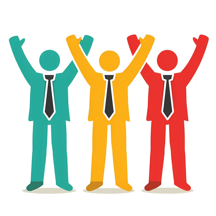 Colorful Businessmen Celebrating Success