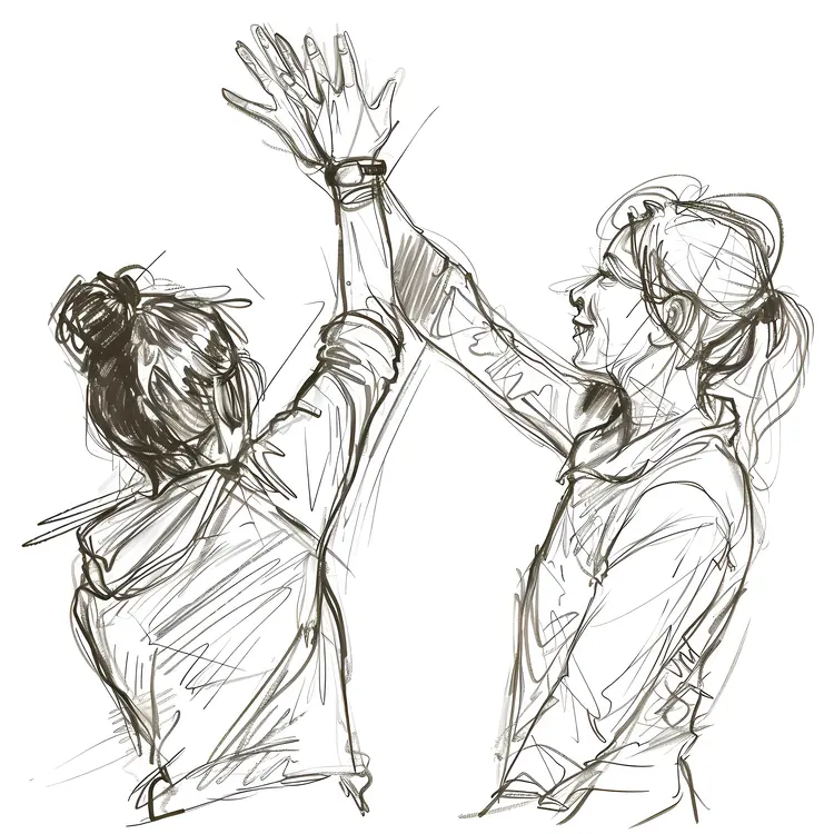 High Five Gesture Sketch
