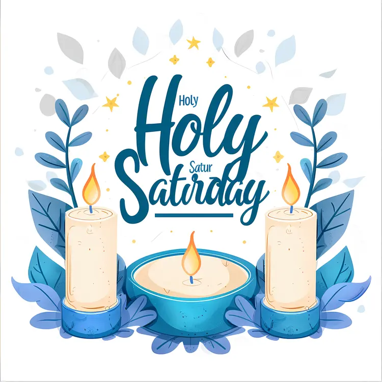 Holy Saturday with Blue Candles