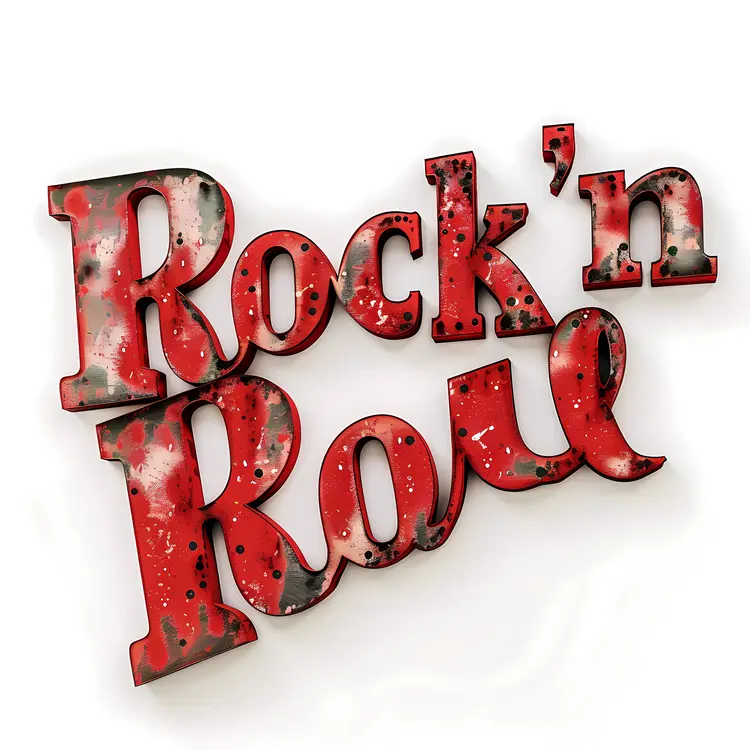 Vintage Rock 'n' Roll Sign in Red