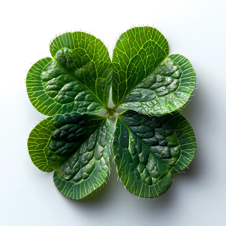 Detailed Four-Leaf Clover