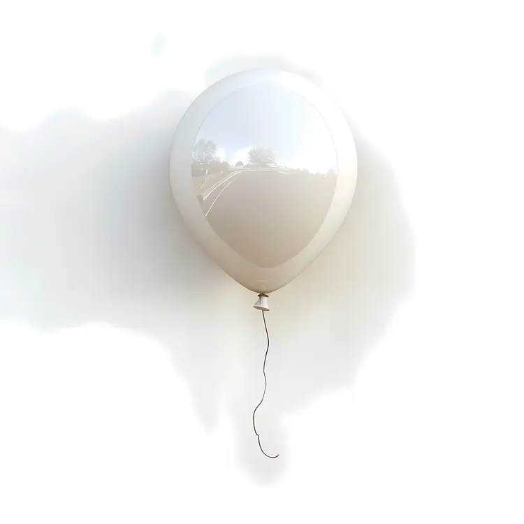 White Balloon with String