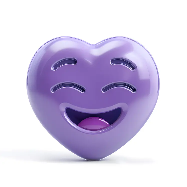 Cheerful Purple Heart Emoji