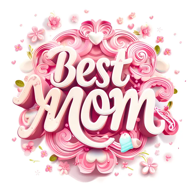 Best Mom Pink Floral Design