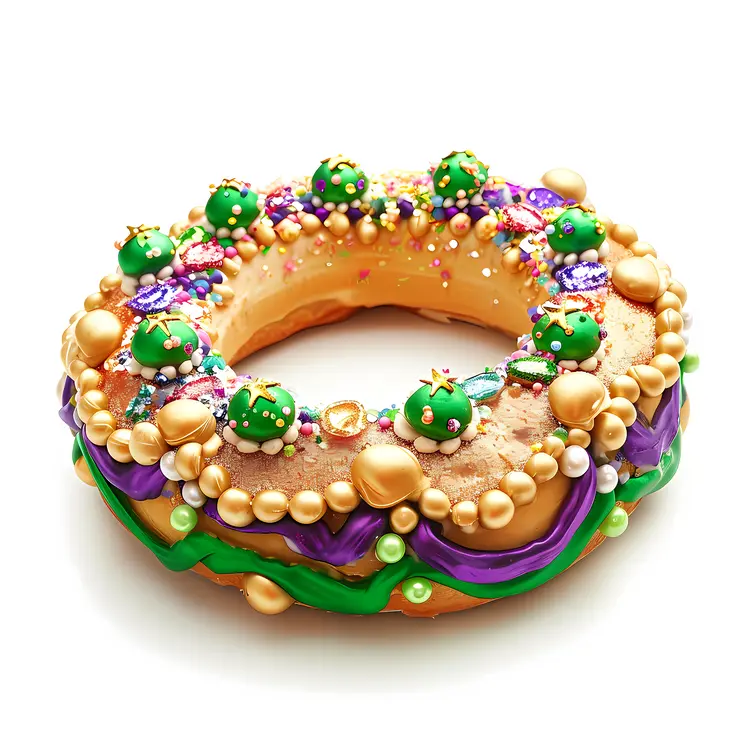 Beautifully Decorated King Cake