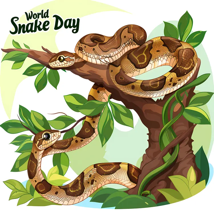 Snake on Tree for World Snake Day