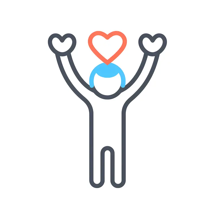 Joyful Stick Figure with Heart Illustration