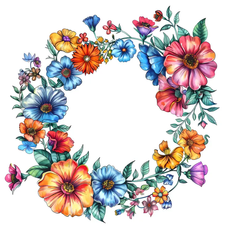 Colorful Floral Wreath