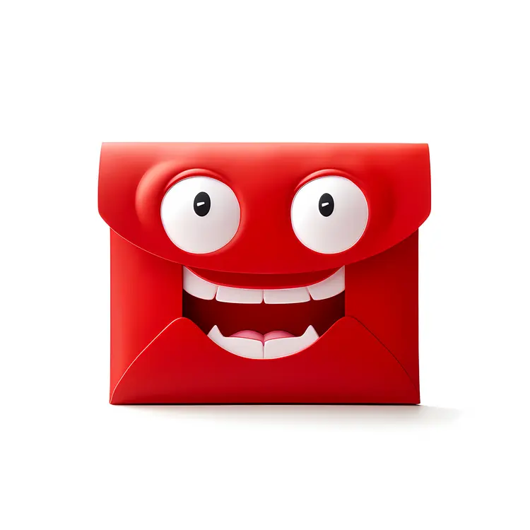 Red envelope with cartoon face
