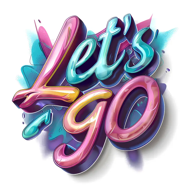 Colorful Let's Go Text