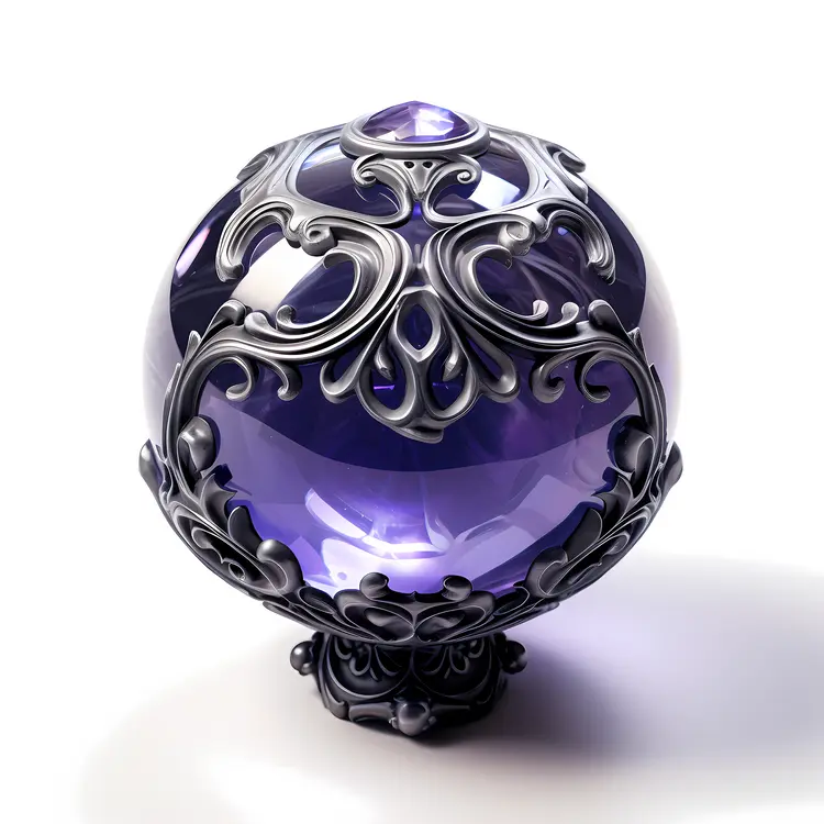 Purple Crystal Ball with Intricate Design
