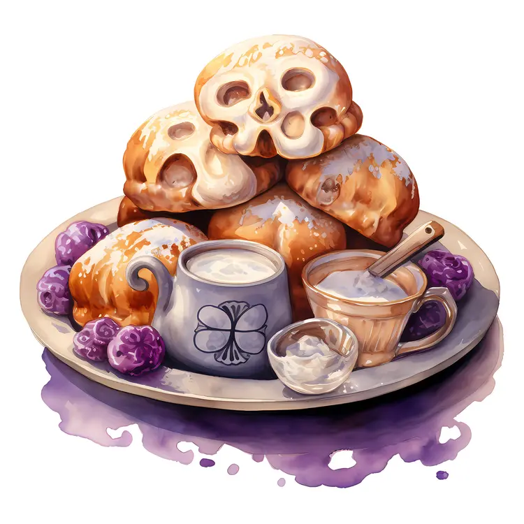 Skull Bread with Coffee