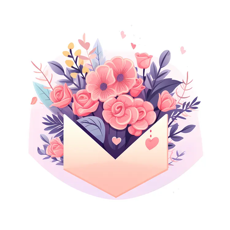 Charming Floral Envelope Illustration