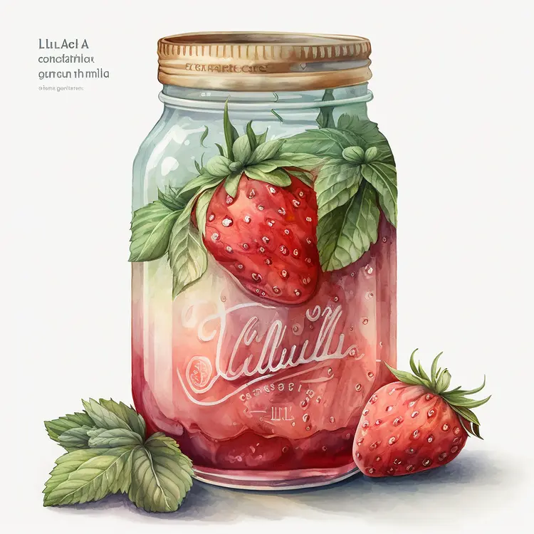 Beautiful Strawberry Jam in Mason Jar