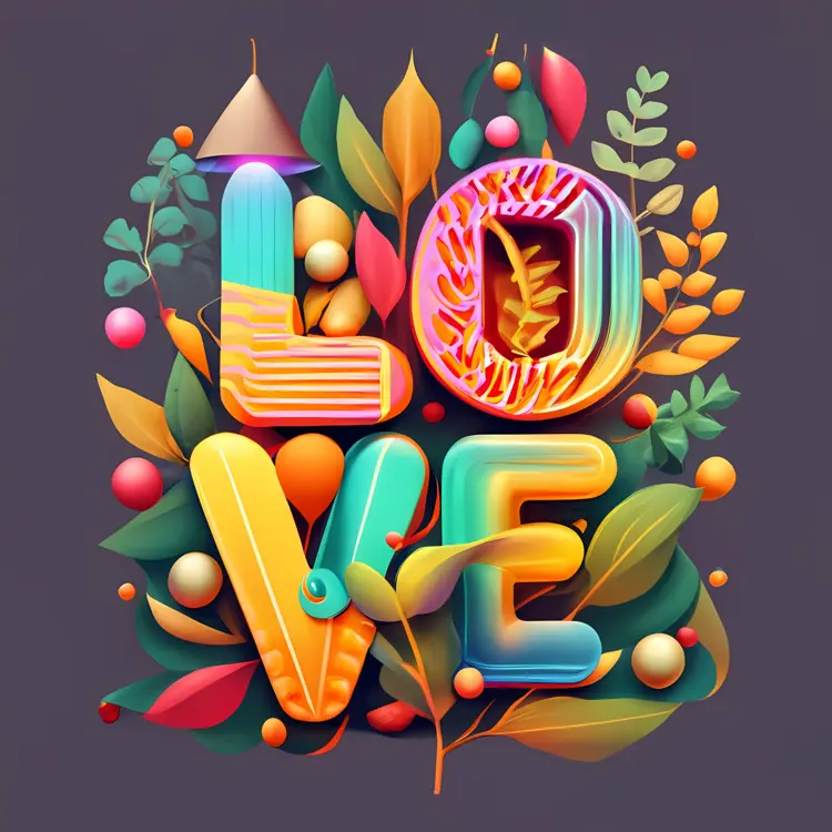 Colorful Love Letters with Leaves