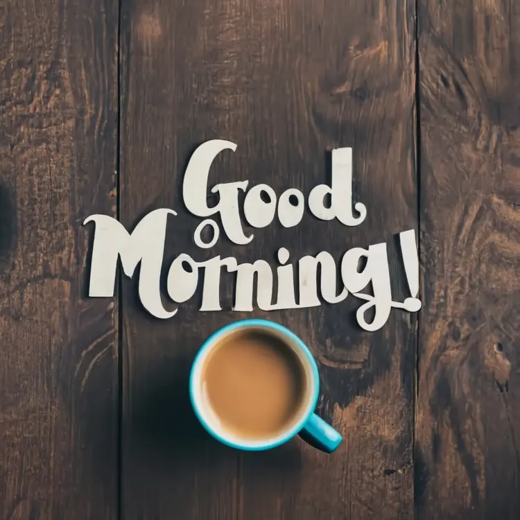 Rustic Coffee Good Morning Text